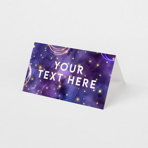 Galaxy Place Cards Template, Outer Space Editable Printable, Instant ...