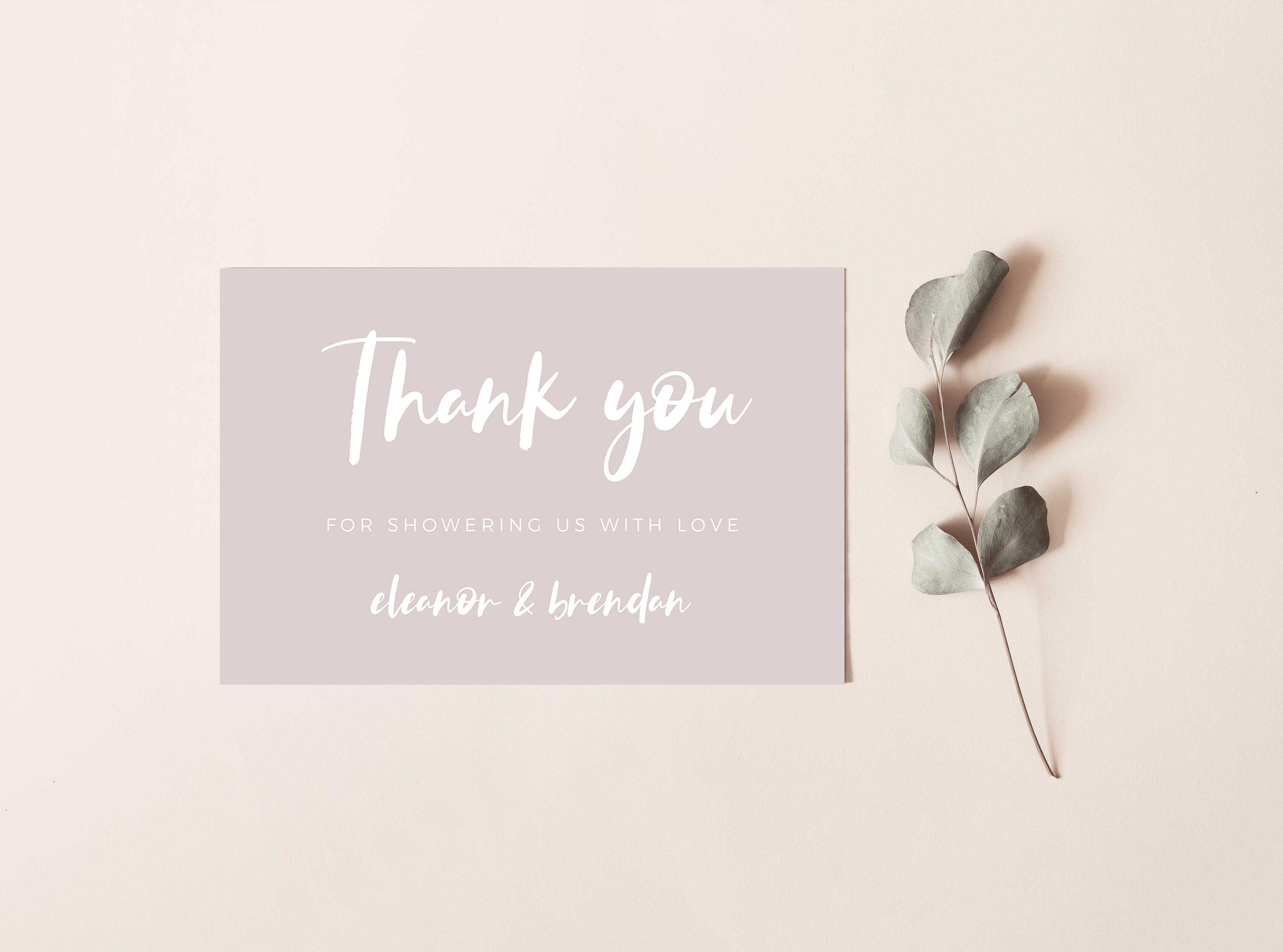 Bush Pink Thank You Card INSTANT DOWNLOAD Personalised Thank You Note ...