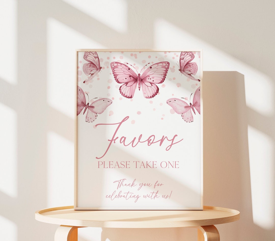 Birthday Party Favors Table Sign, Editable Printable Instant Download ...