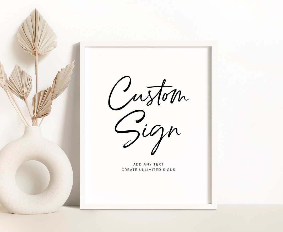 Custom Party Sign Modern Editable Sign Template 8x10 Printable ...