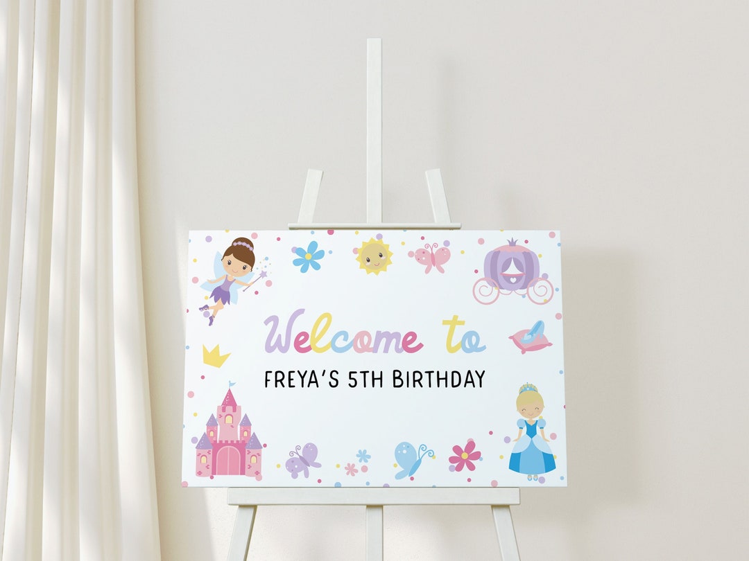 Fairytale Welcome Sign, Princess Castle Magical Rainbow Editable ...