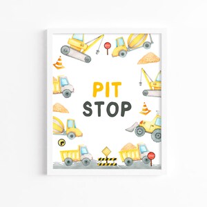 Construction Themed Party Sign Editable Template, Personalized Pit Stop ...