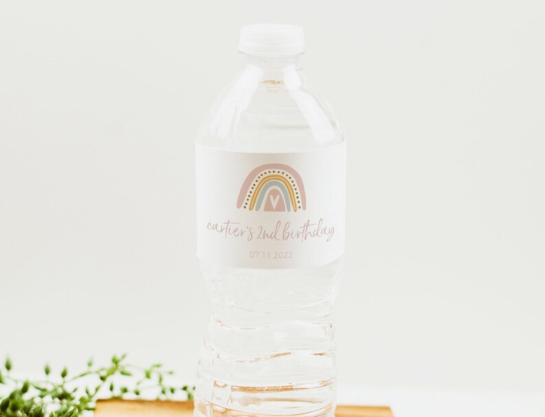 Editable Rainbow Water Bottle Labels Pastel Rainbow Party - Etsy Australia