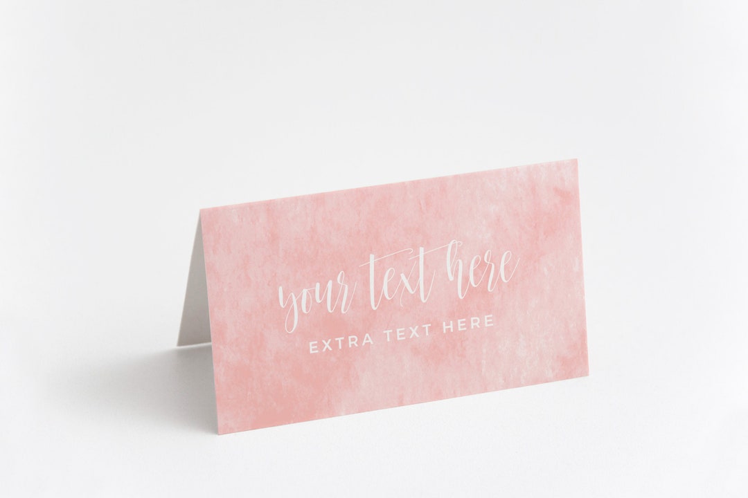 Editable Food Labels, Pink Watercolor Food Label Place Card Template ...