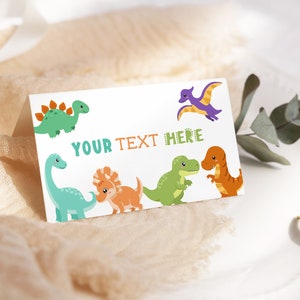 Editable Dinosaur Food Cards, T-rex Buffet Label Dino Birthday Place ...