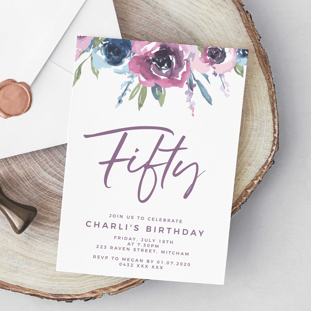 Women Birthday Invitation Template, Printable Editable Instant Download ...