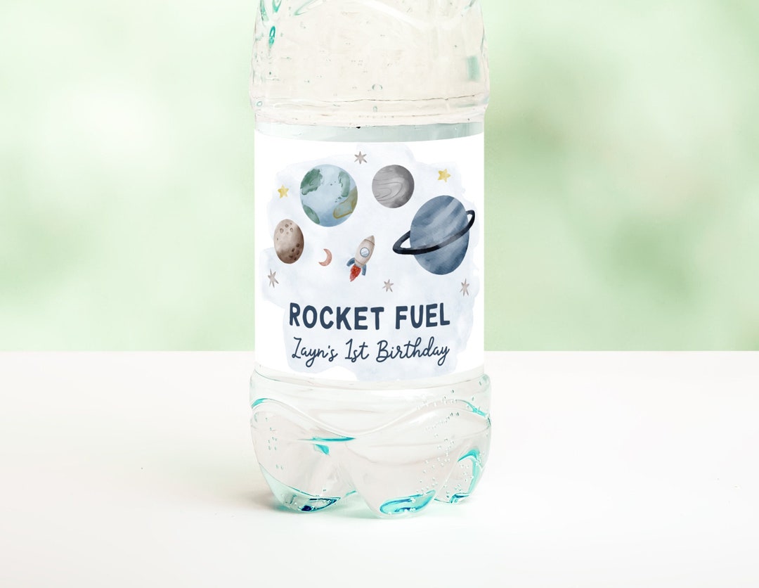 Editable Outer Space Water Bottle Labels Astronaut Party Decor Space ...