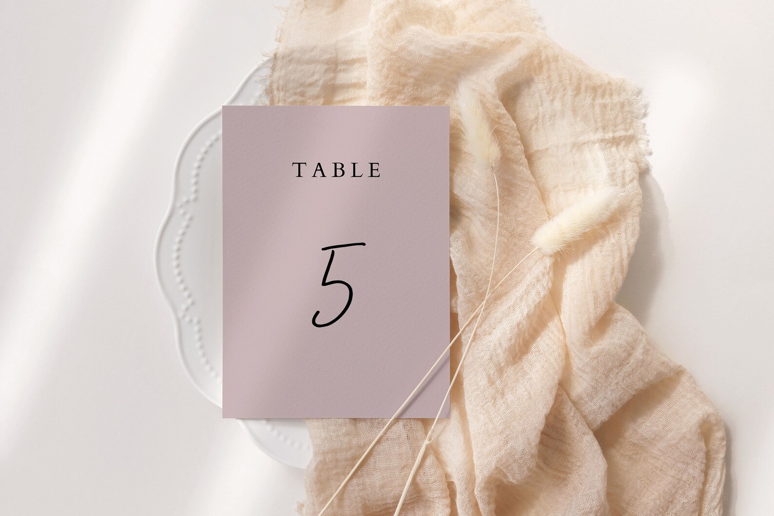 Wedding Table Number Template, Blush Table Numbers, Modern Minimalist ...