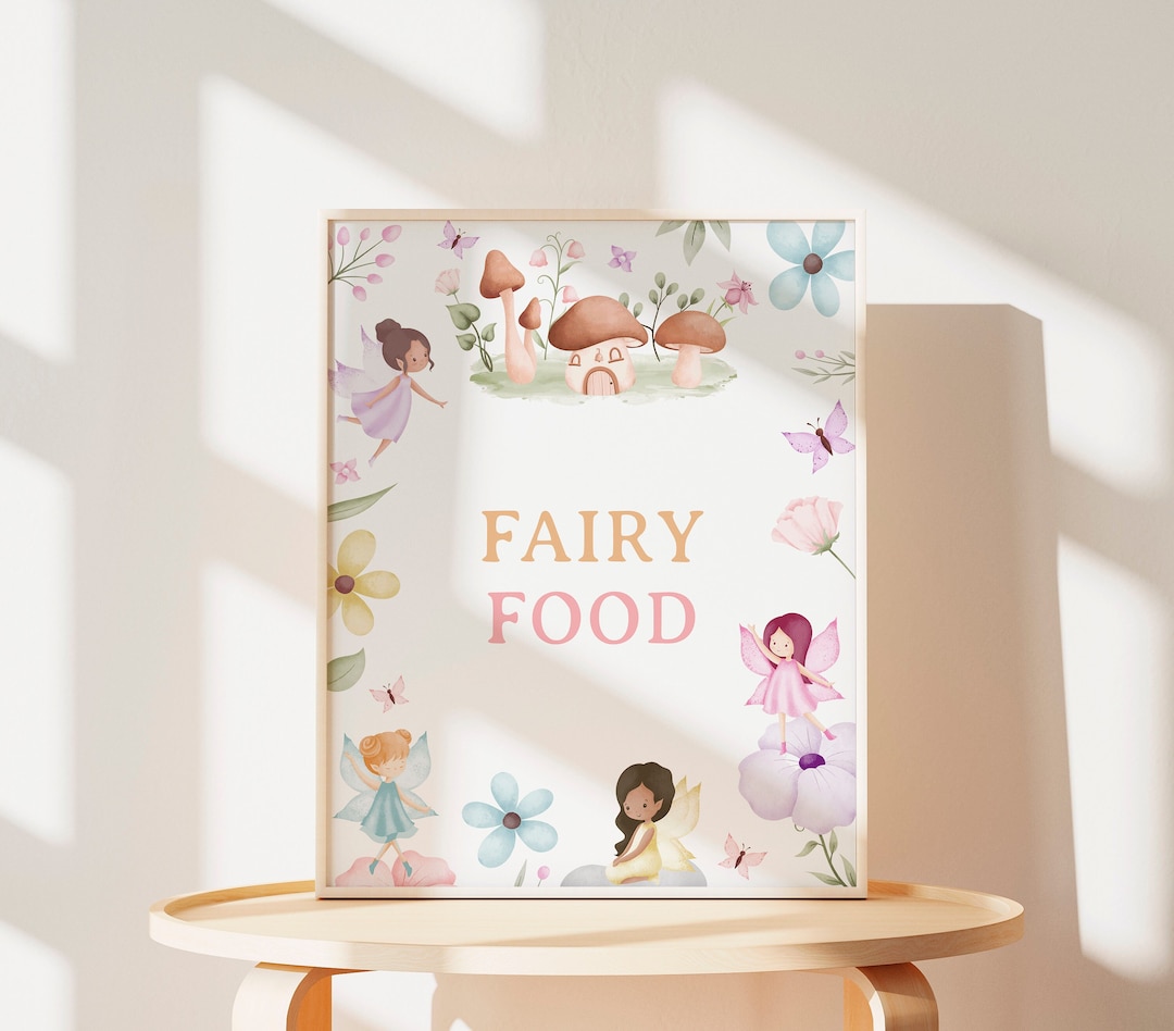 Fairy Party Food Sign, Enchanted Forest Princess Birthday or Baby ...