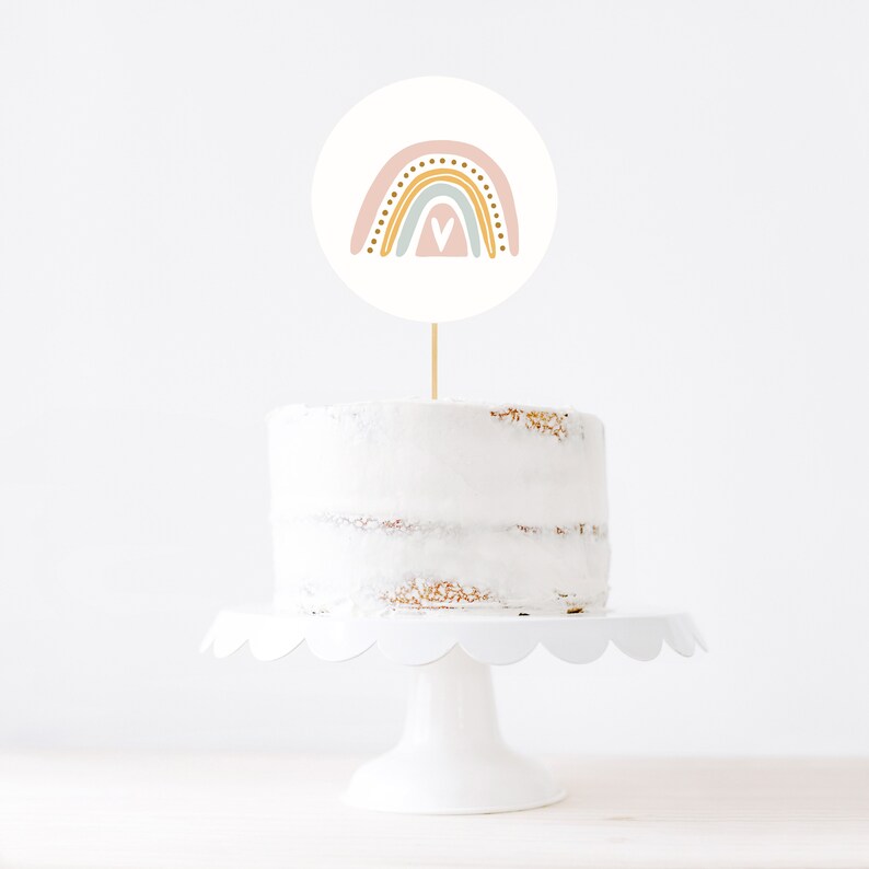 Editable Cake Toppers Rainbow Printable Cake Topper Template - Etsy ...