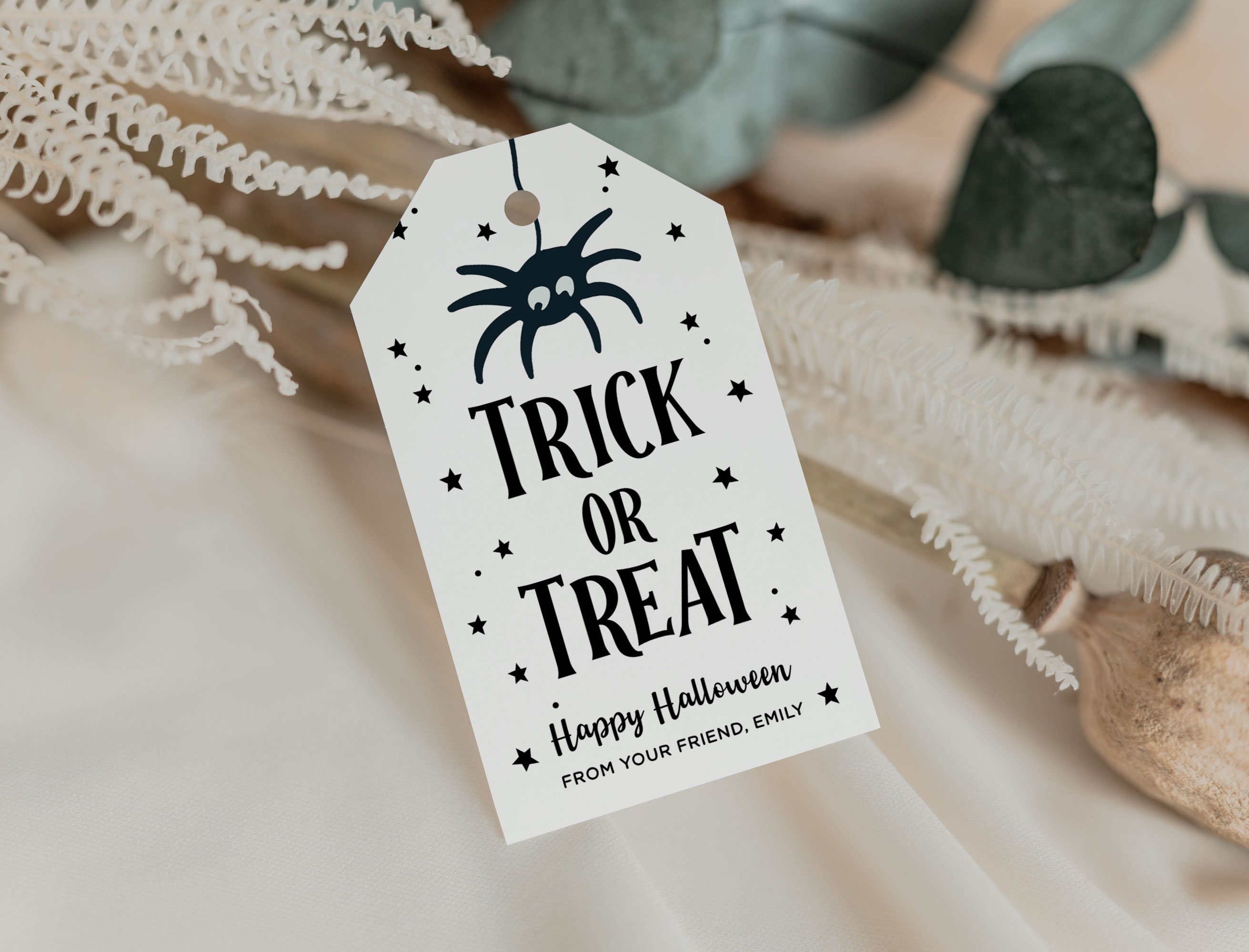 Halloween Printable Gift Tag Template Editable Trick of Treat Tags ...