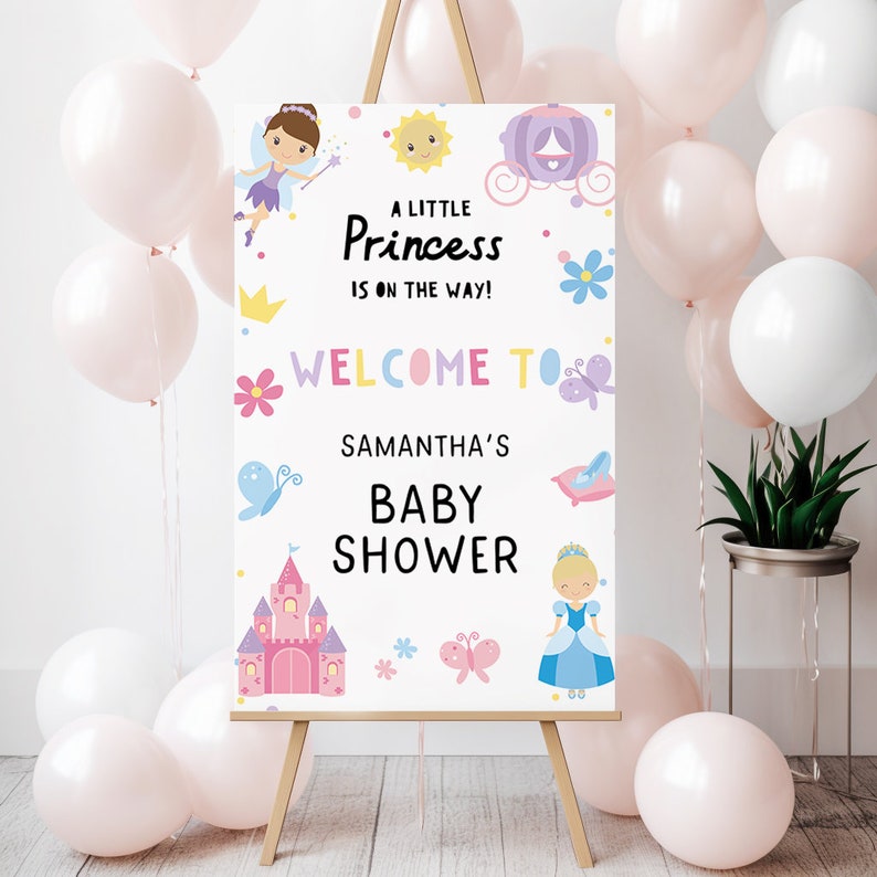 Fairytale Welcome Sign, Princess Castle Editable Birthday or Baby ...