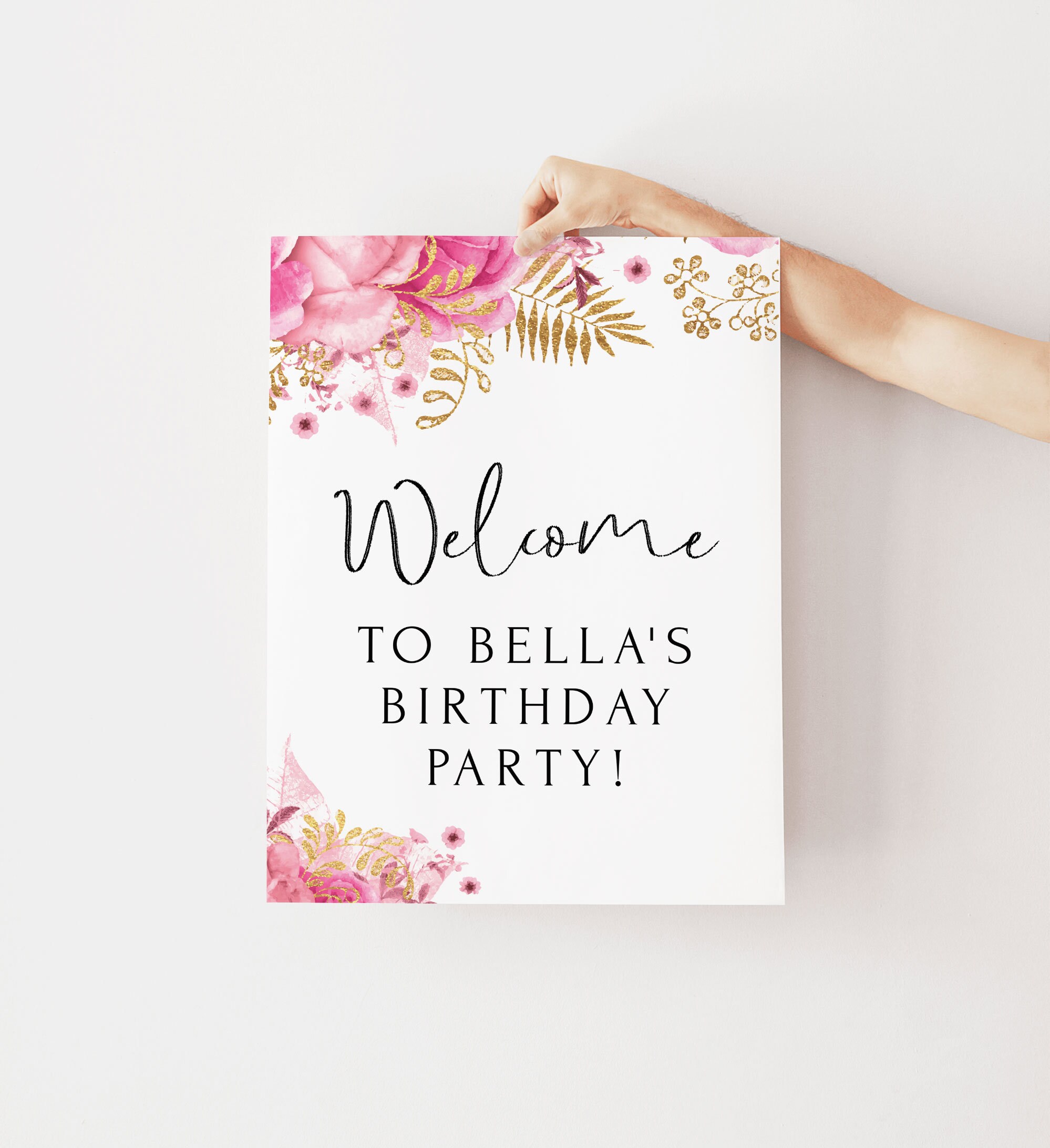 Editable Birthday Welcome Sign Birthday Welcome Poster INSTANT DOWNLOAD ...