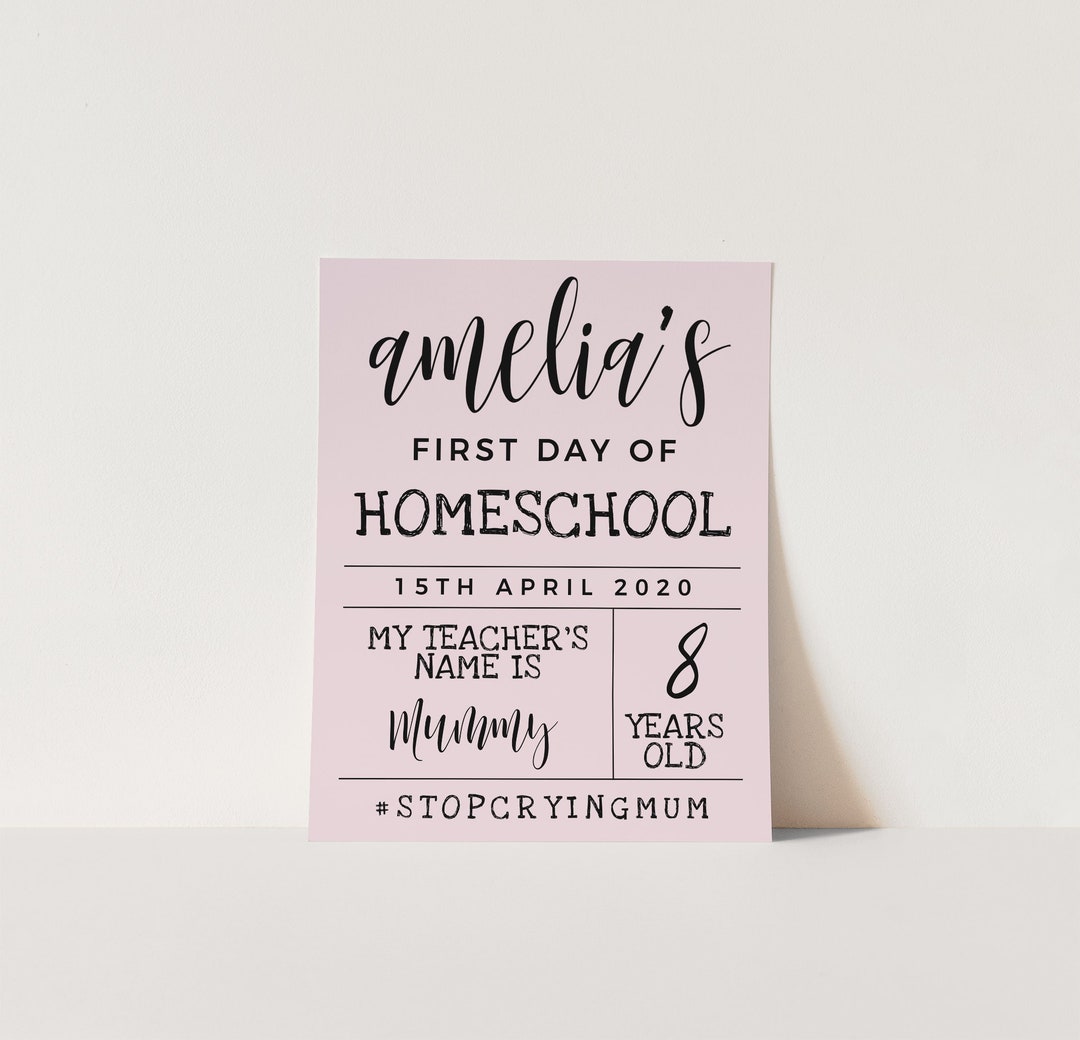 Modern First Day of School Sign Editable Template, Printable Instant ...