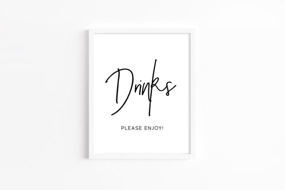Simple Drinks Table Sign INSTANT DOWNLOAD Printable Table - Etsy