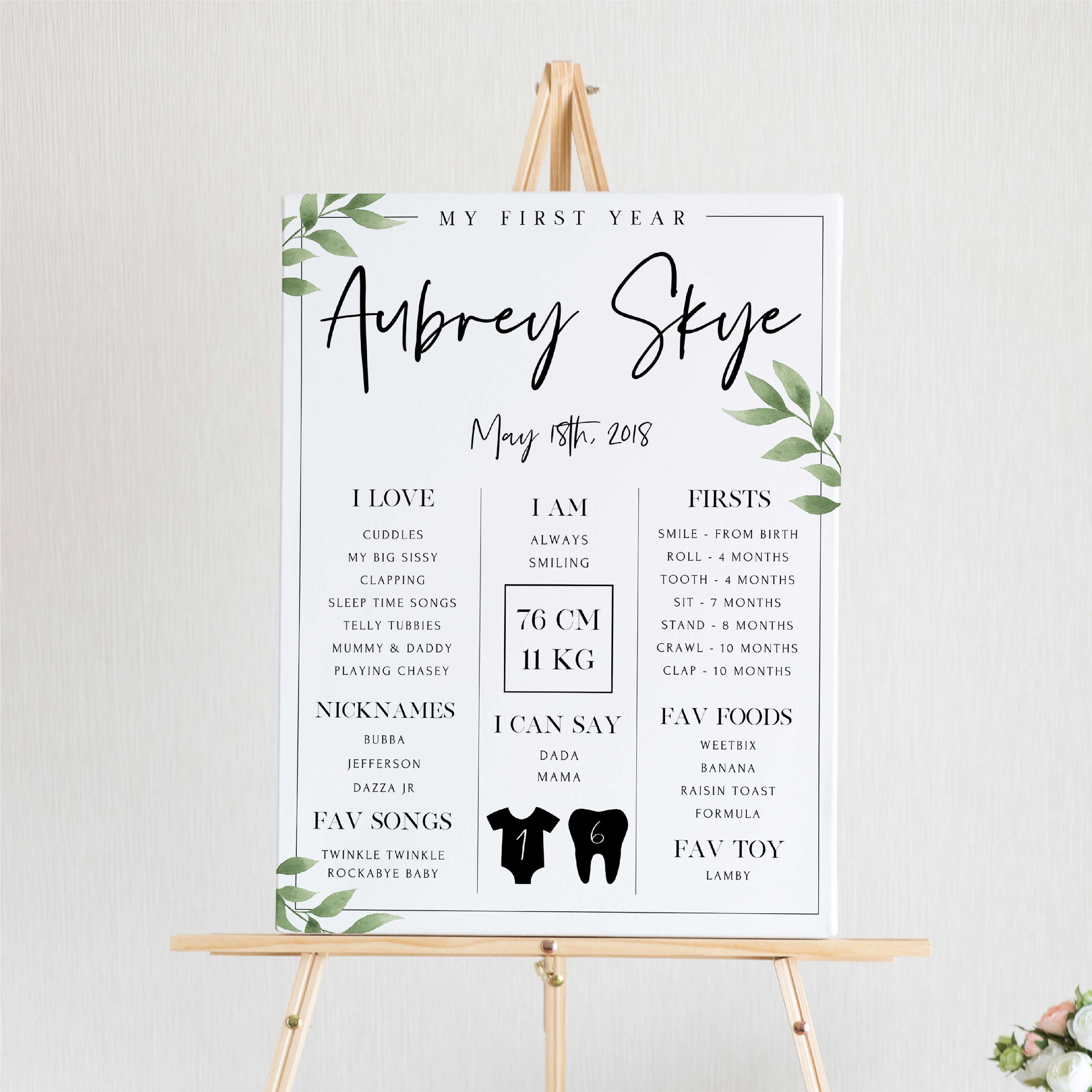 Party Décor Banners & Signs Baby keepsake Milestone sign Digital ...