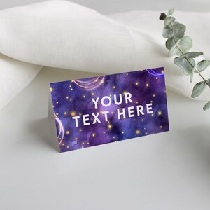 Galaxy Place Cards Template, Outer Space Editable Printable, Instant ...