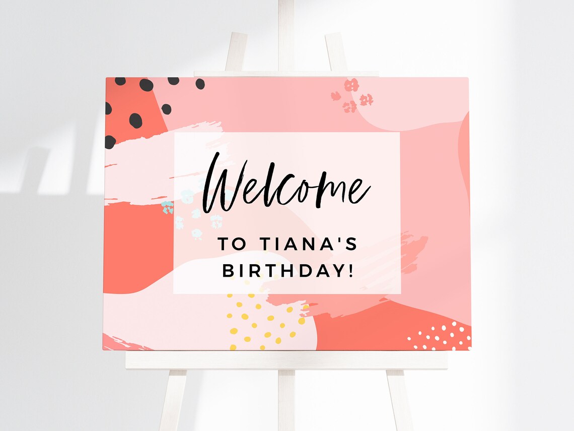 Editable Birthday Welcome Sign Poster INSTANT DOWNLOAD Birthday ...