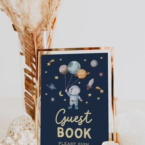 Guest Book Sign Outer Space Birthday Printable Table Sign Planets ...