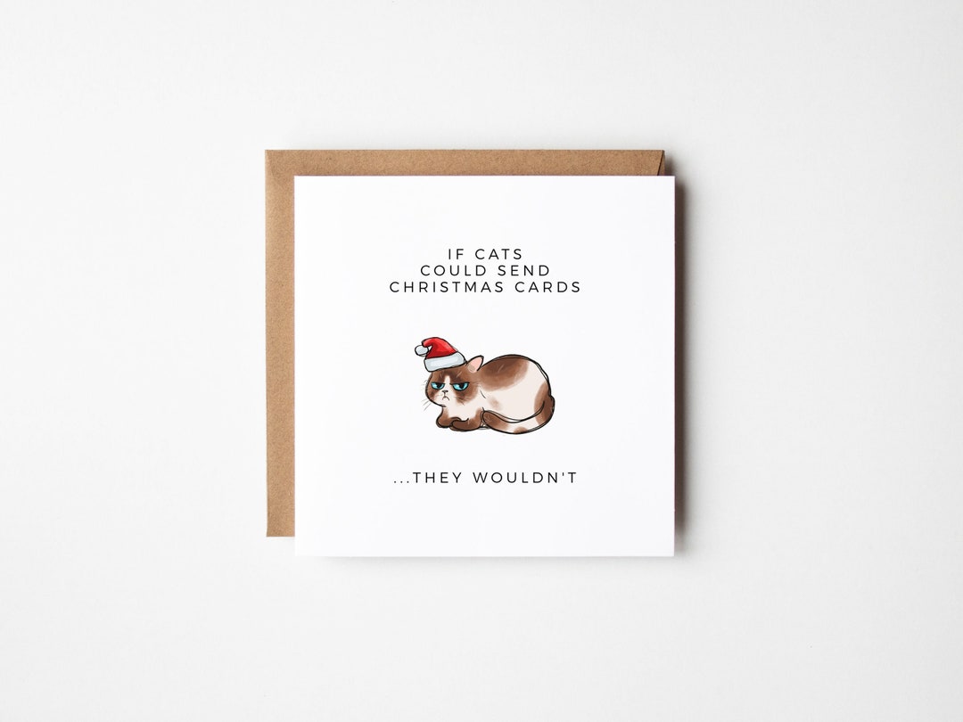 Cat Christmas Card, Funny Christmas Card for Cat Lovers, Printable Card ...