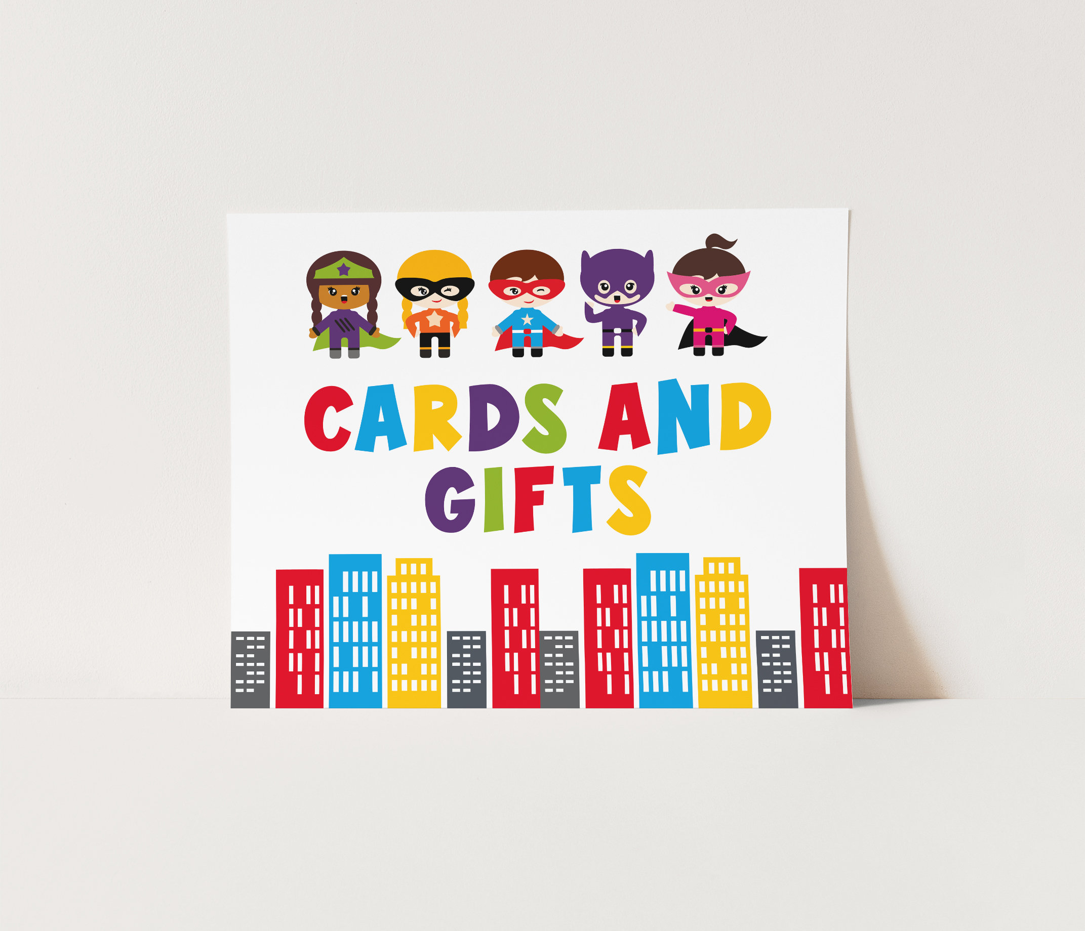 Superhero Cards & Gifts Table Sign - Editable Template, Printable Party ...
