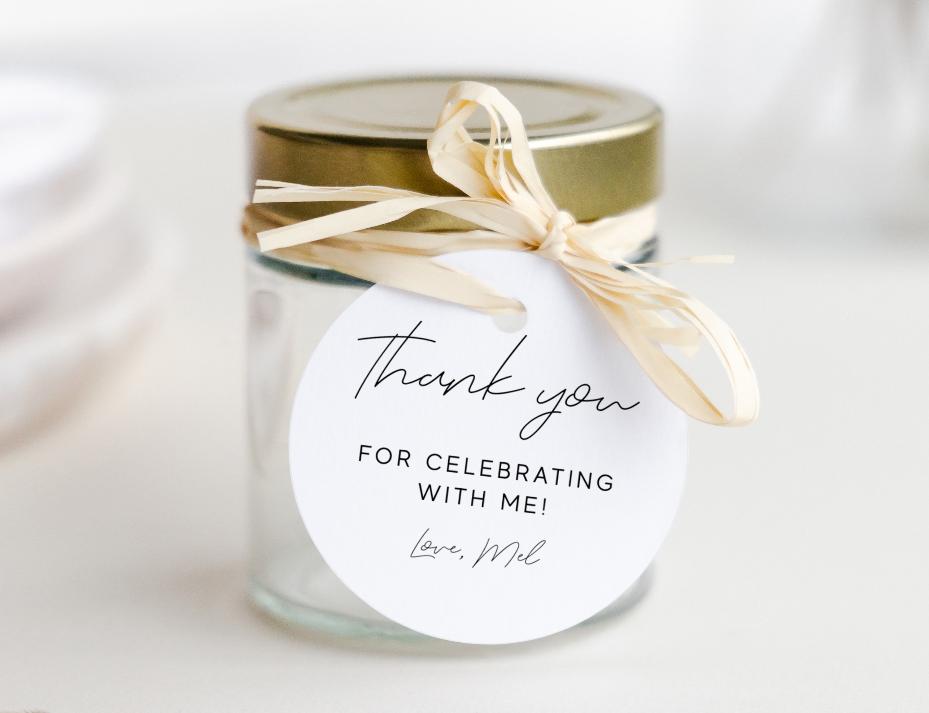 Simple Circle Thank You Tags INSTANT DOWNLOAD Printable Round Favor ...