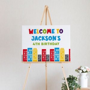 Superhero Welcome Sign, Editable Boys Birthday Party Comic Book Theme ...