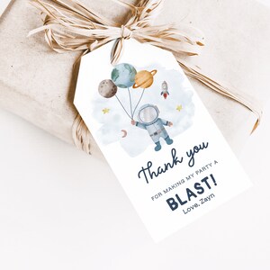 Editable Outer Space Favor Tags Space Birthday Thank You Label ...