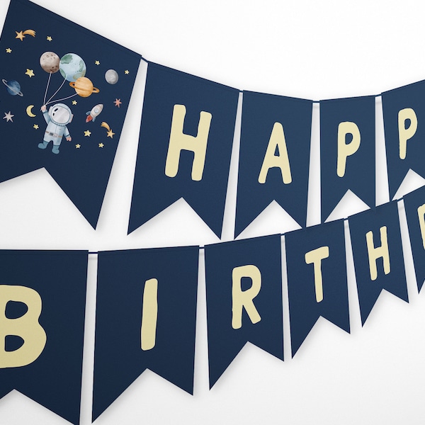 Galaxy Birthday Banner - Etsy