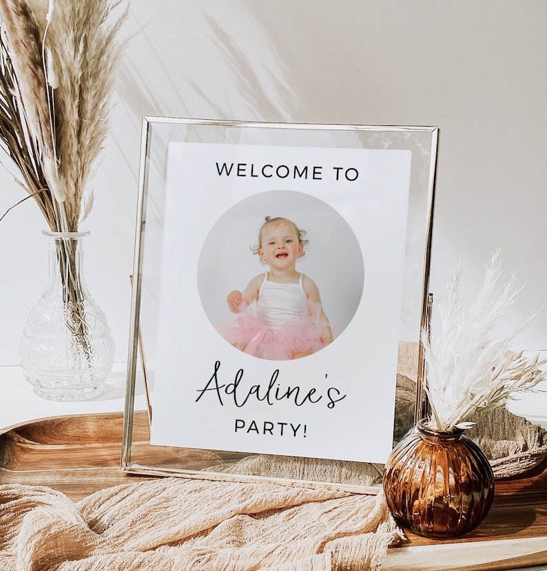 Welcome Birthday Sign With Picture Photo Birthday Welcome - Etsy Australia