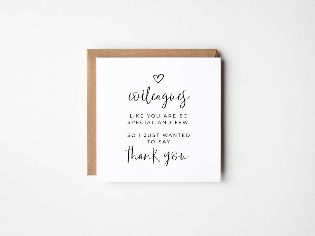 Colleague Thank You Card, Editable Printable Template DIY Folded ...