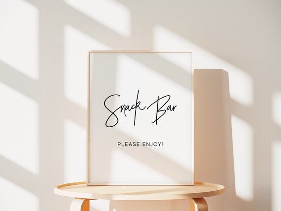 Simple Snack Bar Sign INSTANT DOWNLOAD Printable Table Party | Etsy