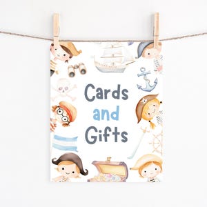Pirate Cards and Gifts Table Sign, Editable Template Printable Instant ...