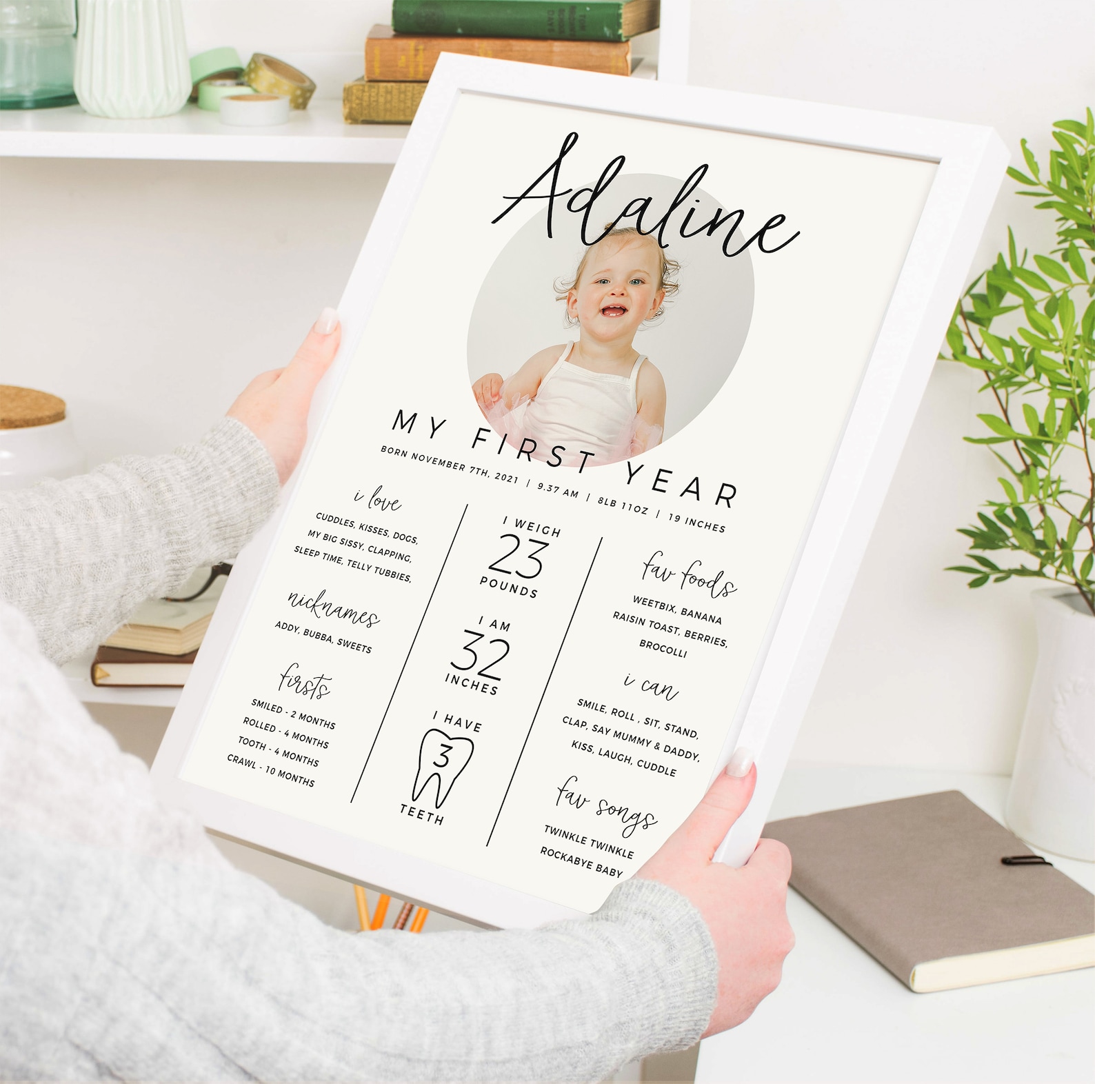 Baby Milestone Board First Birthday Milestone Poster - Etsy