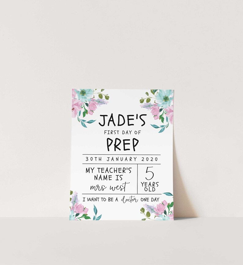 First Day of Prep Sign Printable First Day Sign Editable | Etsy
