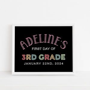 First Day of School Sign, Editable Instant Download DIY Chalkboard ...