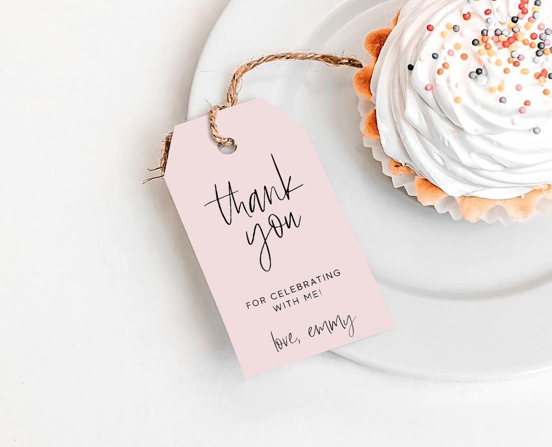 Editable Favor Tag Blush Pink Gift Tags Pink Thank You Tags Pastel Pink ...