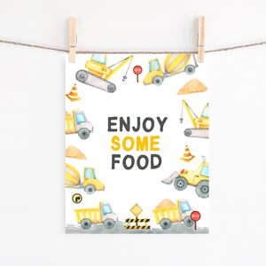Construction Themed Food Table Sign Editable Template for Birthday ...