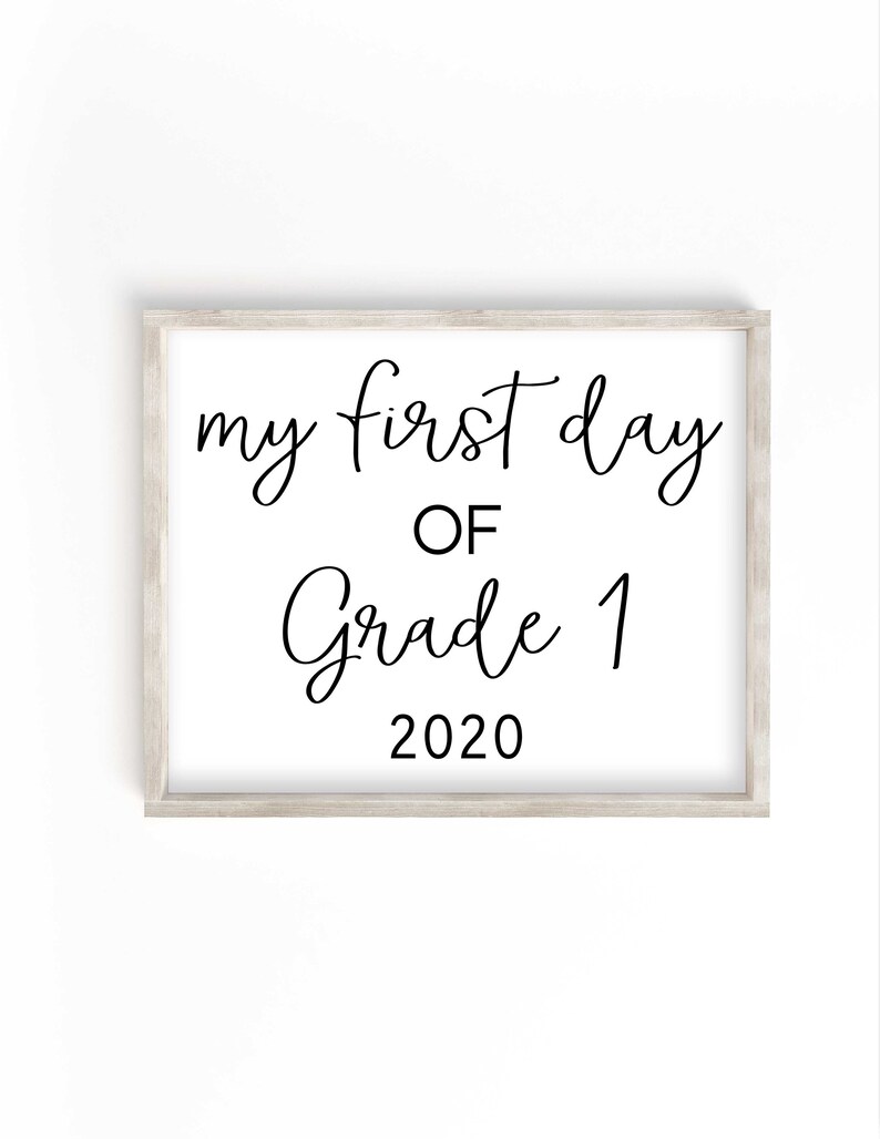 First Day of Grade 1 Sign Printable First Day Sign Back to - Etsy