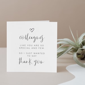 Colleague Thank You Card, Editable Printable Template DIY Folded ...
