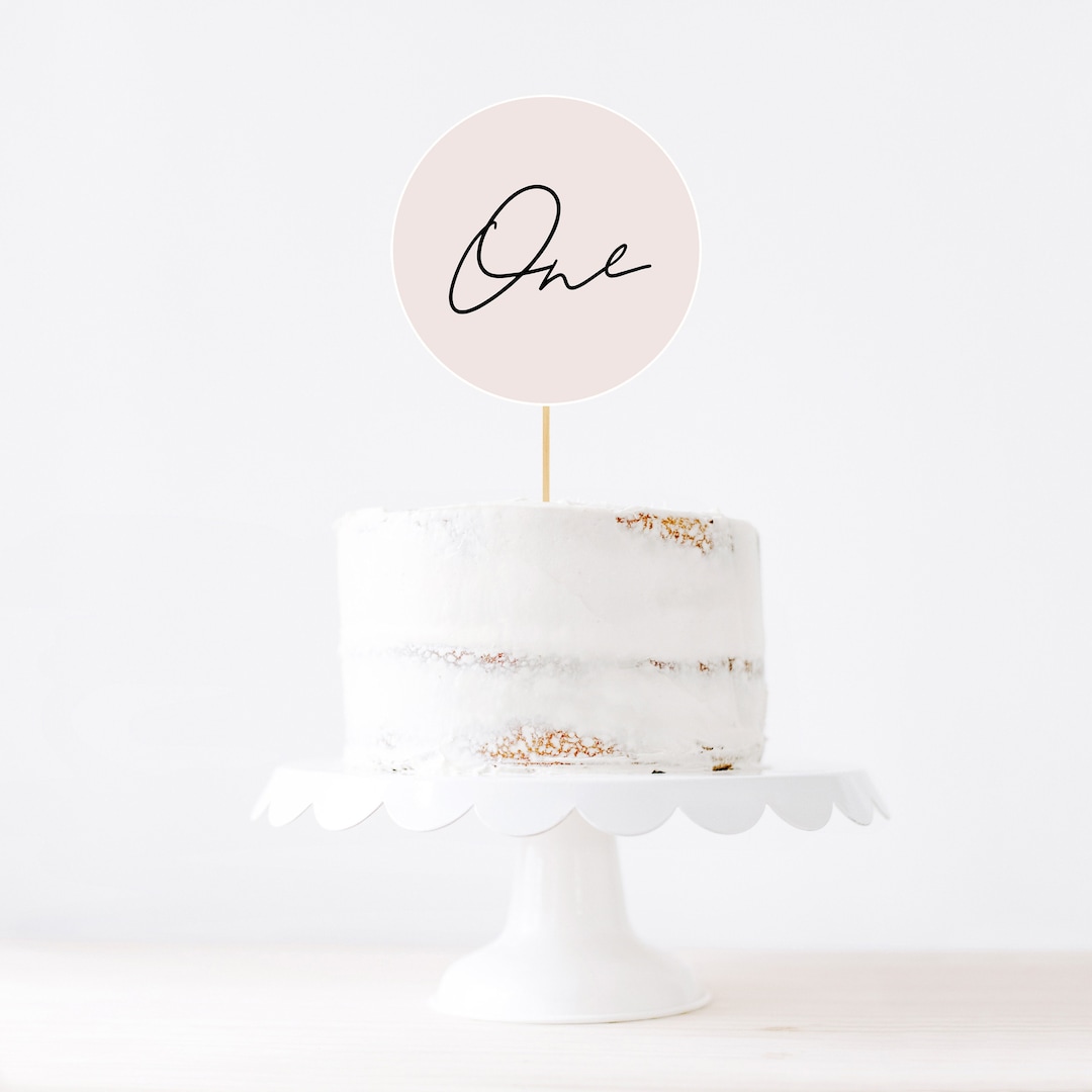 Editable Cake Toppers, Pink Printable Cake Topper Template, Instant ...