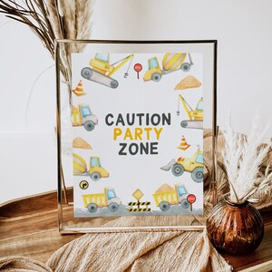 Construction Party Sign, Caution Party Zone Birthday Party Sign, Dump ...