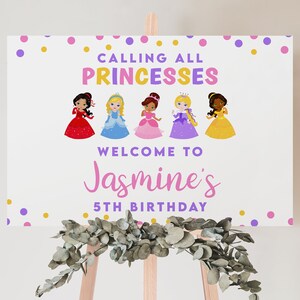 Editable Welcome Sign for Kids - Princess Colorful DIY Printable ...