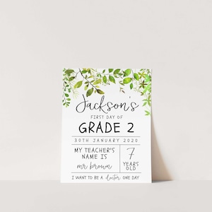 First Day Grade 2 Sign, Printable First Day Sign, Editable Back to ...