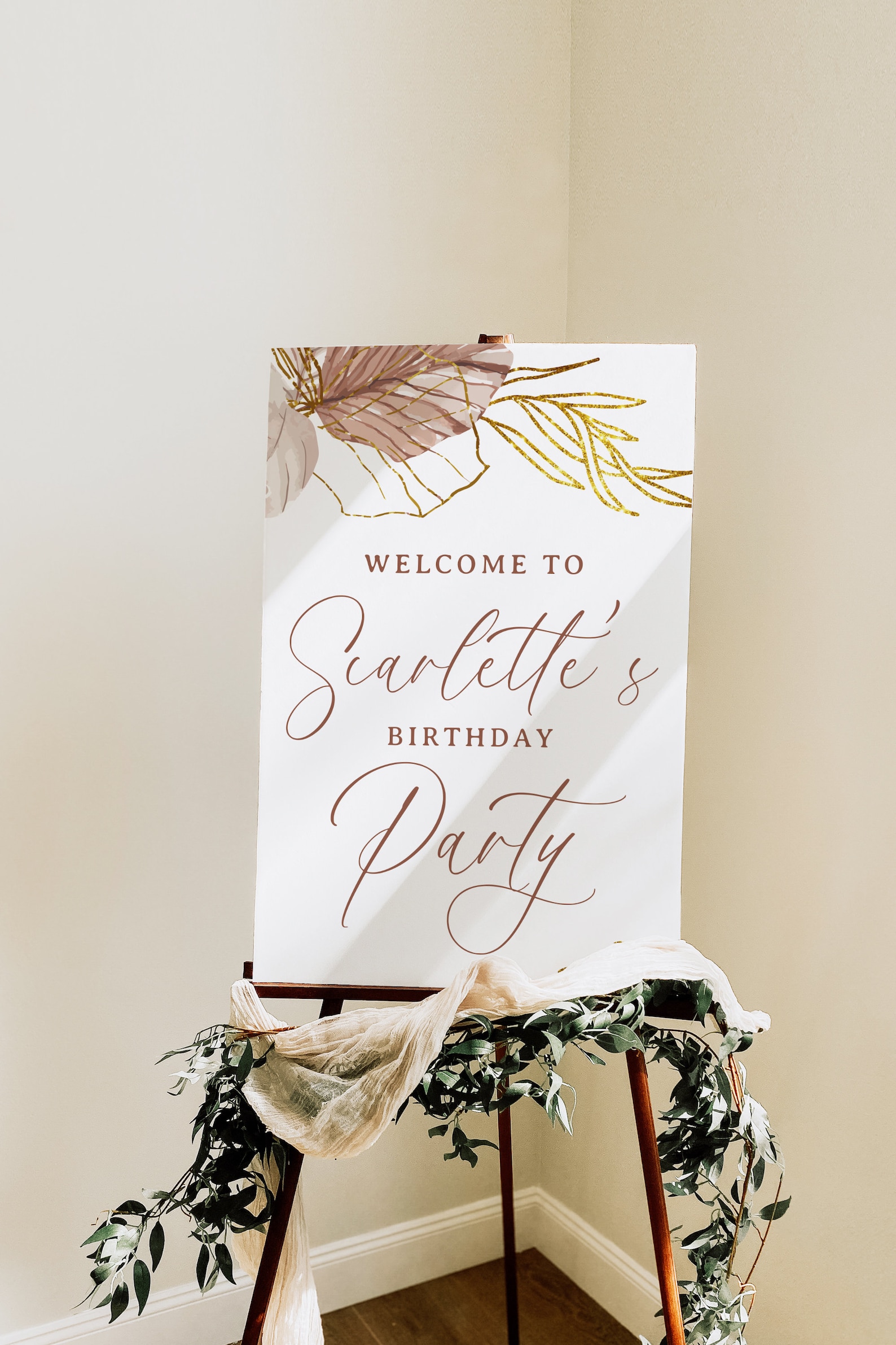 Bohemian Birthday Welcome Sign, Editable Printable Template Instant ...