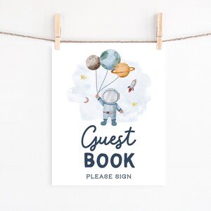 Guest Book Sign Outer Space Birthday Printable Table Sign Planets ...