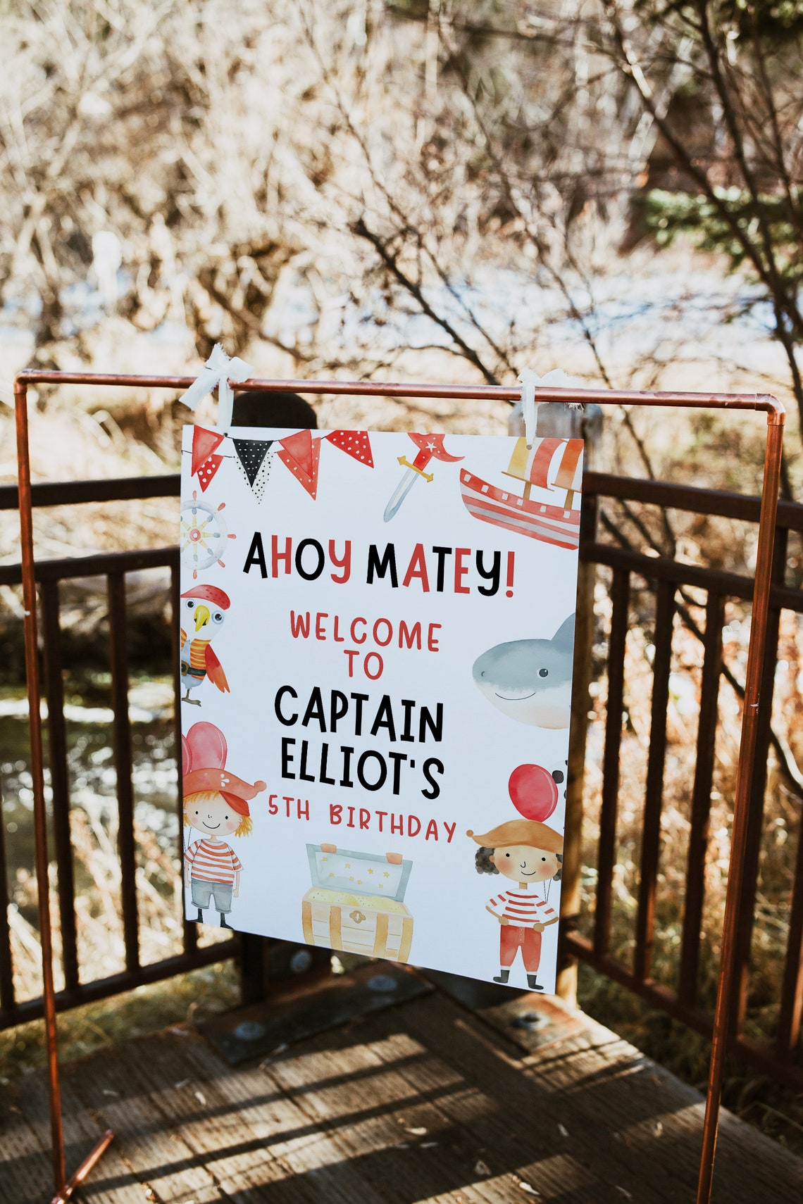 Pirate Welcome Sign, Editable Template Printable Instant Download ...