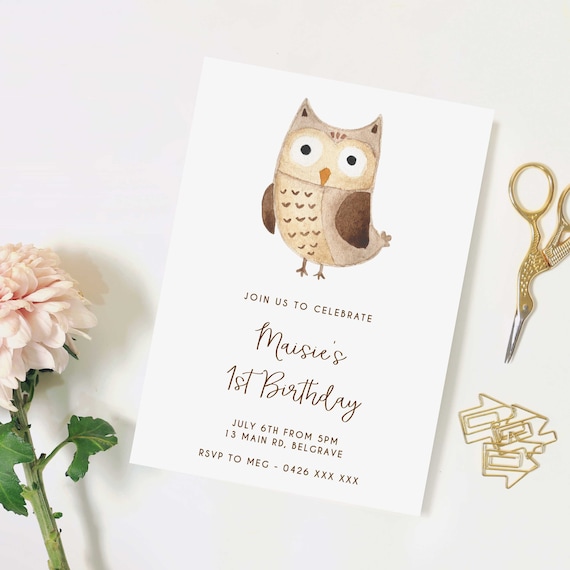 Owl Invitations Editable Storybook Baby Shower Party Invitation