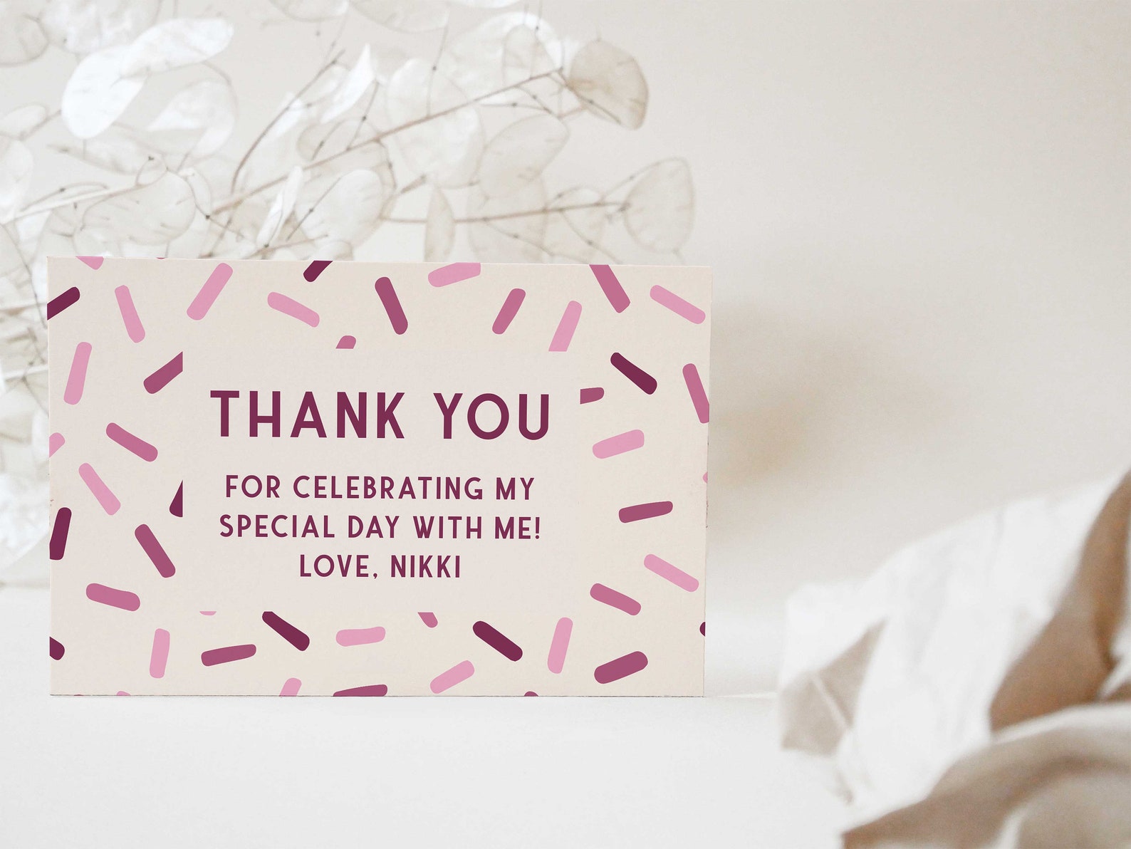 Sprinkle Thank You Card INSTANT DOWNLOAD Personalised Thank You Note ...