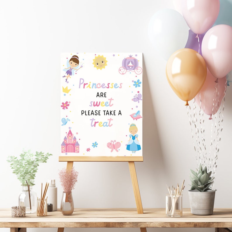 Princess Table Sign, Editable Printable Instant Download Fairytale ...